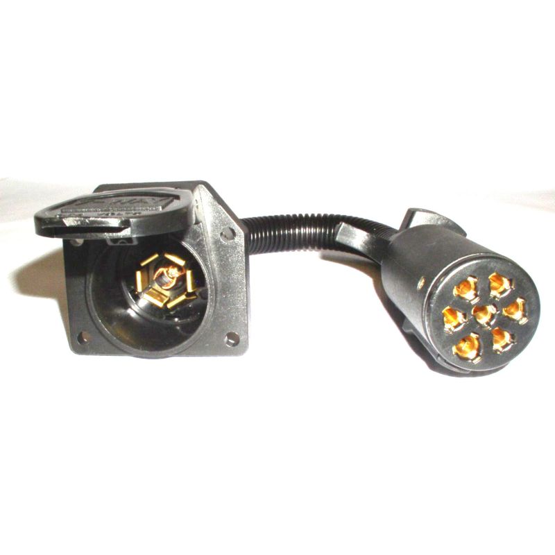 Pollak 7-Way Pin Plug to 7-Way RV Blade Adapter - P724