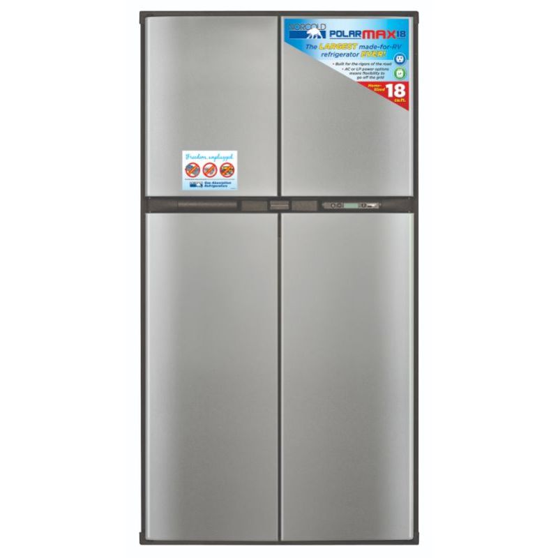 Norcold PolarMax™ 18 Cu. Ft. 2-Way Black Trim Stainless Steel Doors ...