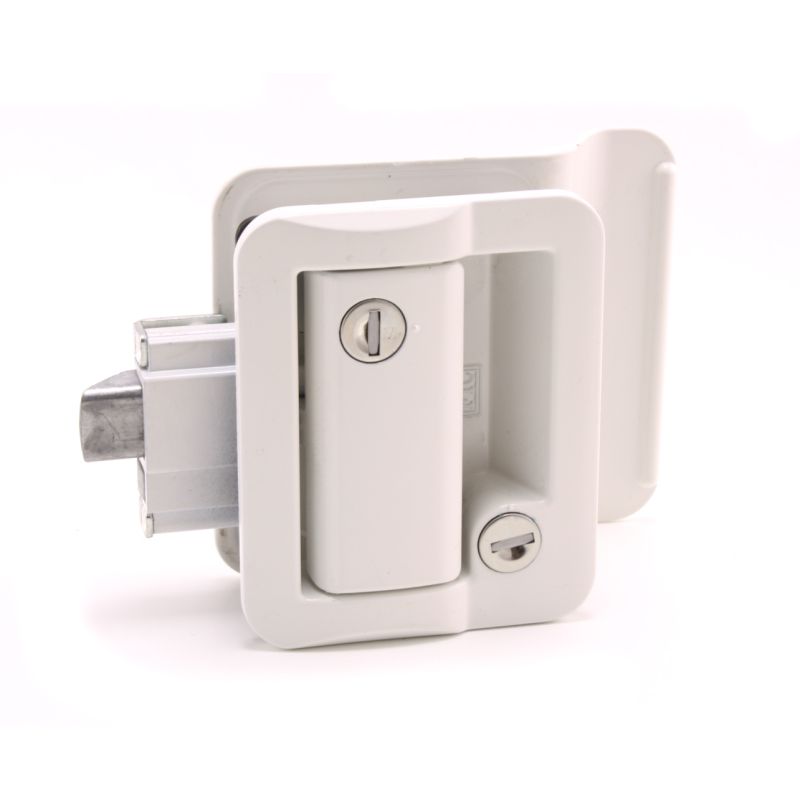Fastec White Travel Trailer Lock - 43610-09-SP