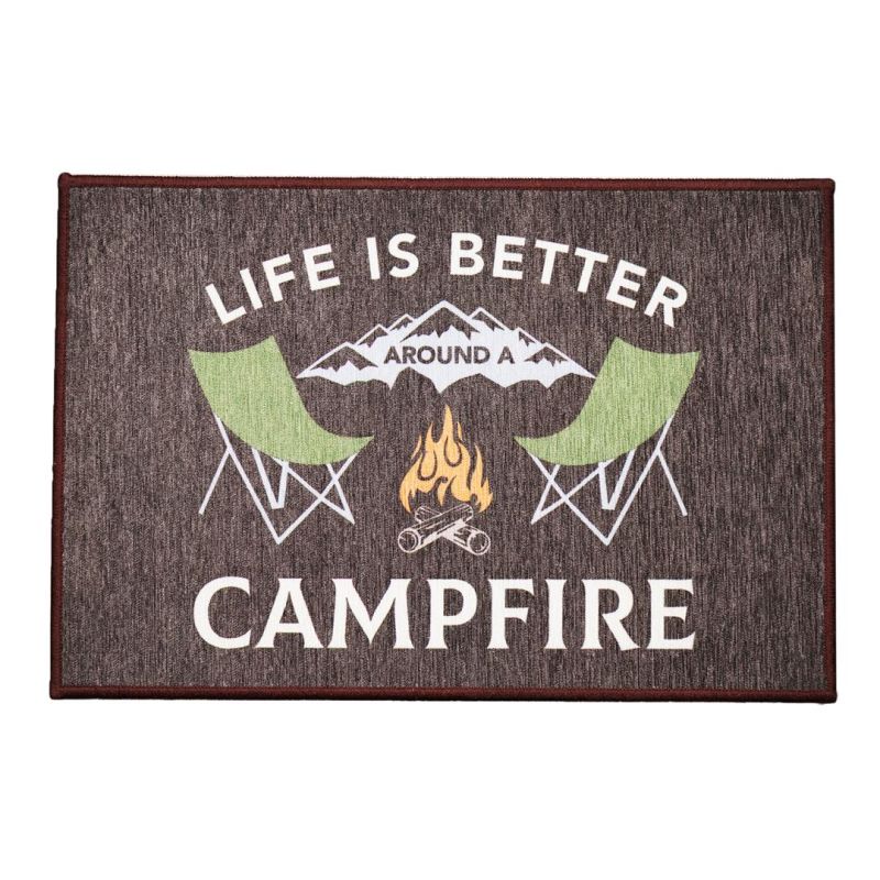 Life is Better Around A Campfire Brown Outdoor Mat by Crystal Gallery ...